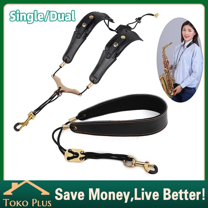 Jual Adjustable Saxophone Neck Strap Dual - Kulit Import - Neck strap ...