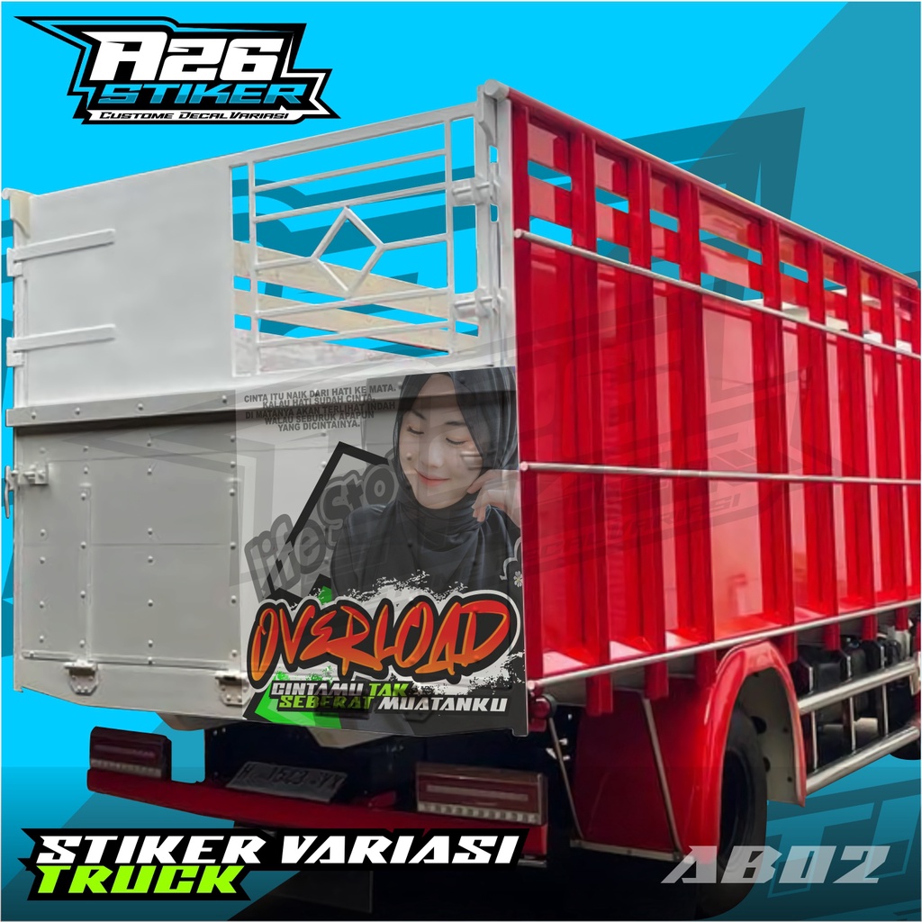 Jual Stiker Variasi Truck Modif OVER LOAD Pintu Belakang Bak Truk Bisa ...