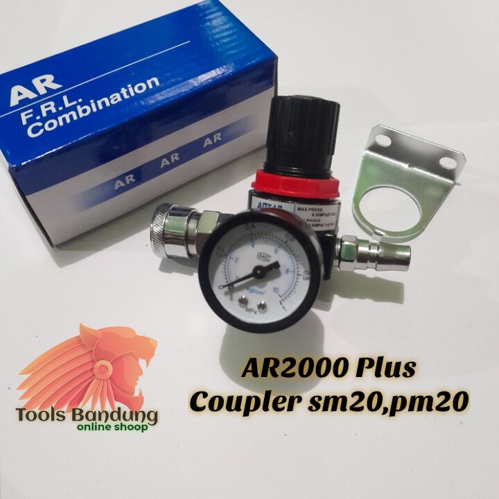 Jual Regulator Kompresor Manometer AR2000 Drat 1/4 Pengatur Tekanan ...