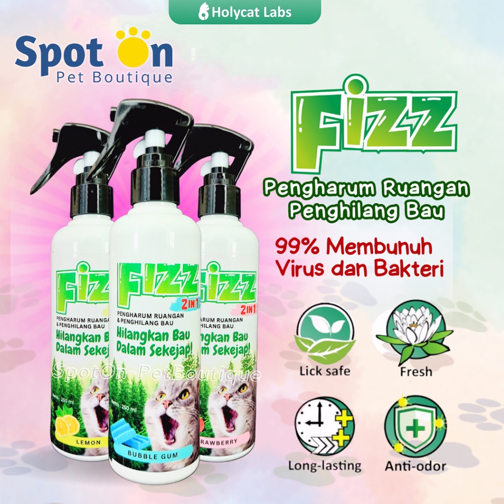 Jual Fizz Spray Penghilang Bau Kotoran Kucing & Anjing by Holycat Labs ...