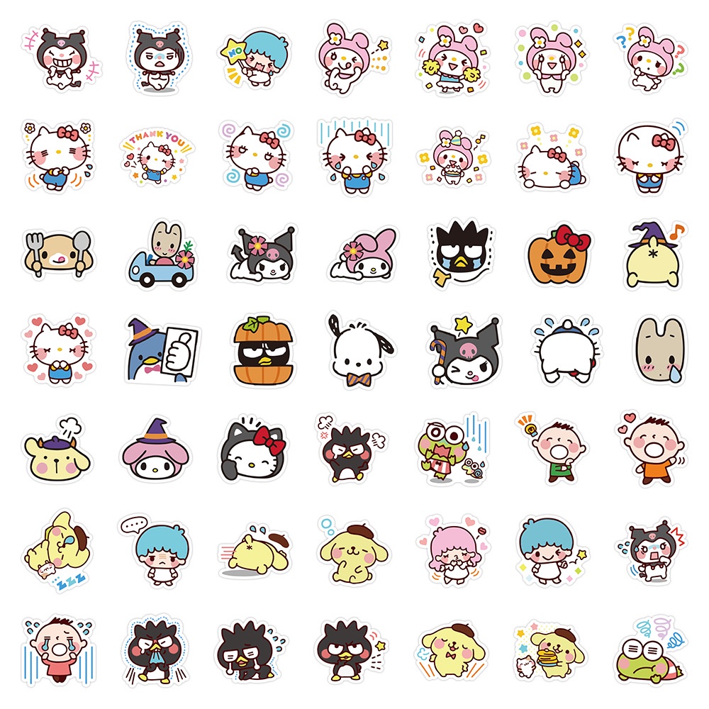 Jual (60LBR) STICKER 2D SANRIO LUCU / STIKER AESTHETIC KARTUN JEPANG MELODY KUROMI CINNAMOROL ...