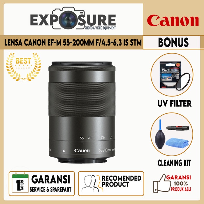 Jual Canon EF-M 55-200MM F/4.5-6.3 IS STM / Lensa Tele Canon Mirrorless ...