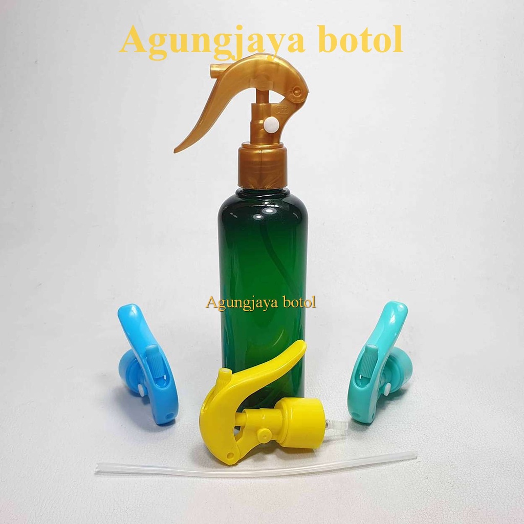 Jual Botol Plastik 250 ml Br Hijau Transparant Tutup Mini Trigger / Botol Kispray / Botol ...