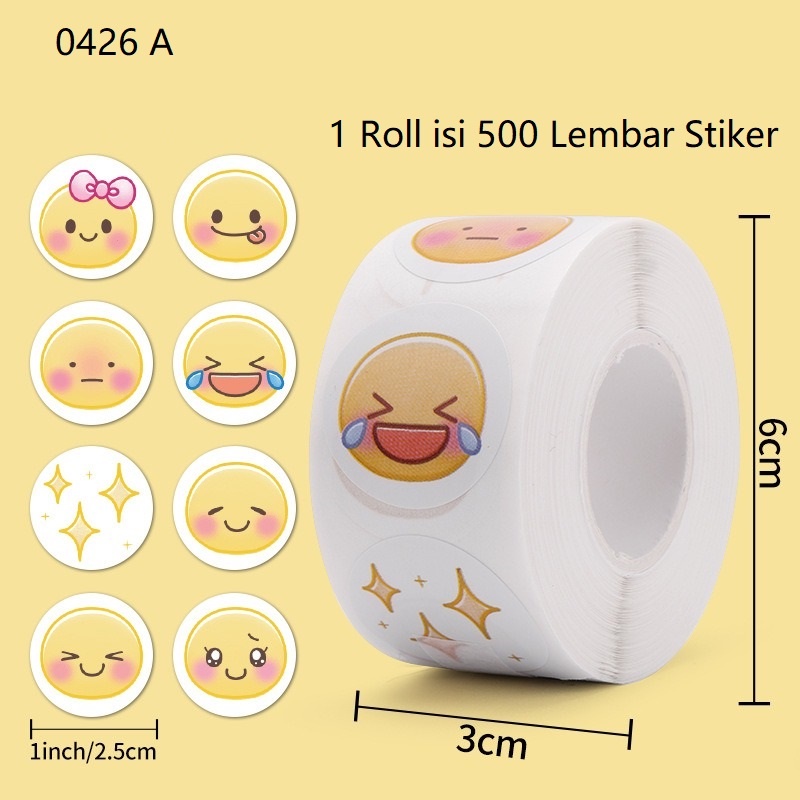 Jual Stiker Sticker Roll 500pcs Label Bulat Persegi Bahan Kertas Chromo ...