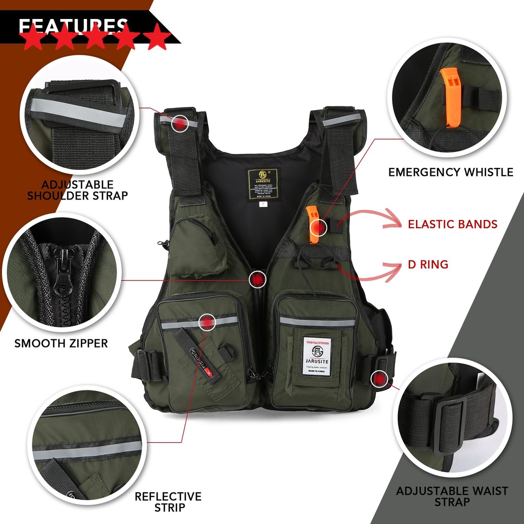 Jual Rompi Pelampung Life Jacket Memancing Pancing Fishing Lure Pocket ...