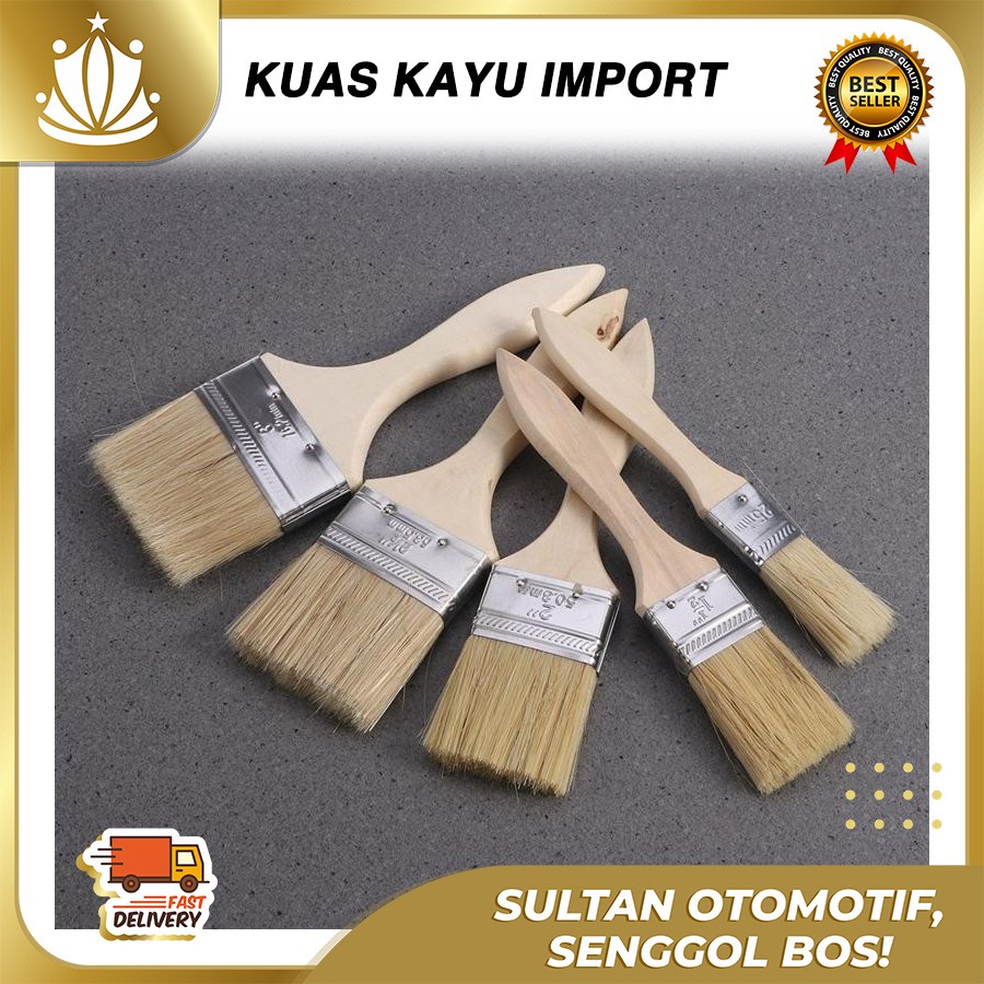 Jual KUAS KAYU Cat Tembok, Besi, Semir Ban, Detailling, Tebal ...