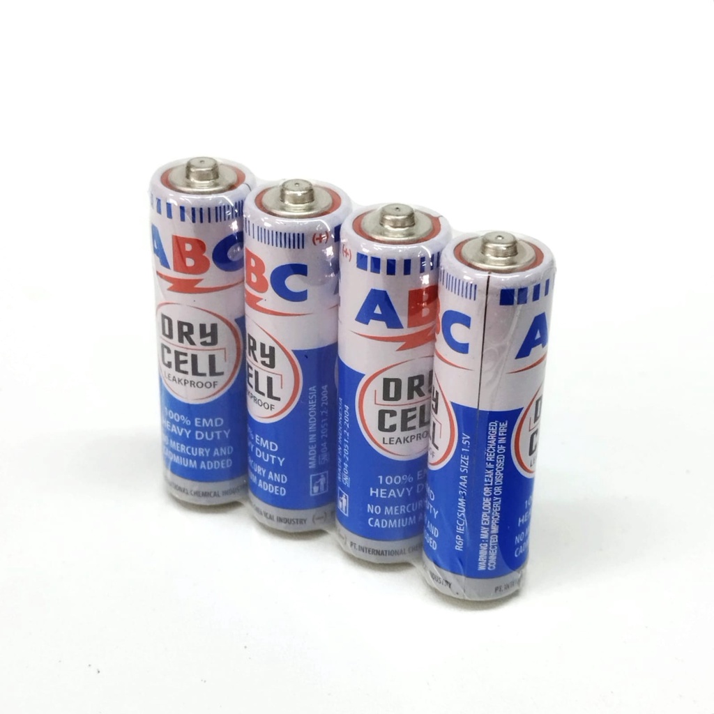 Jual Battery AA ABC Biru Dry Cell Heavy Duty 4pcs | Shopee Indonesia