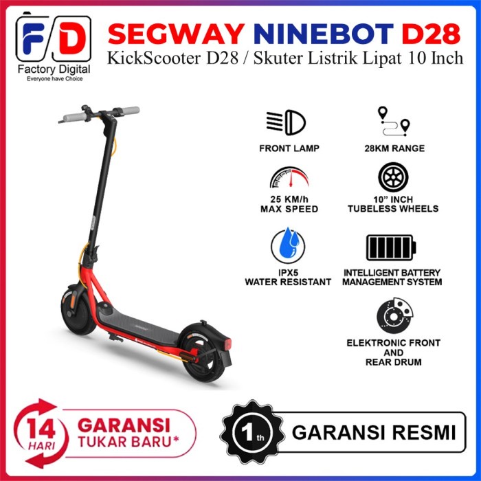 Jual Segway Ninebot D28 Kickscooter Skuter Listrik Lipat Scooter ...
