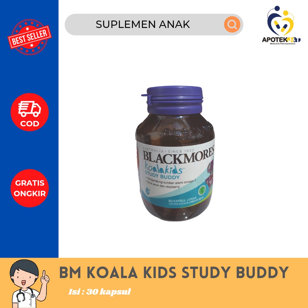 Jual Blackmores Koala Kids Study Buddy / Fruity Fishies 30 tablet ...