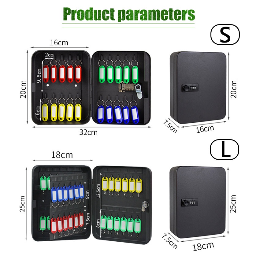 Jual Metal Safety Lock Key Box Hook 48 Keys - Tempat Penyimpanan Kunci ...