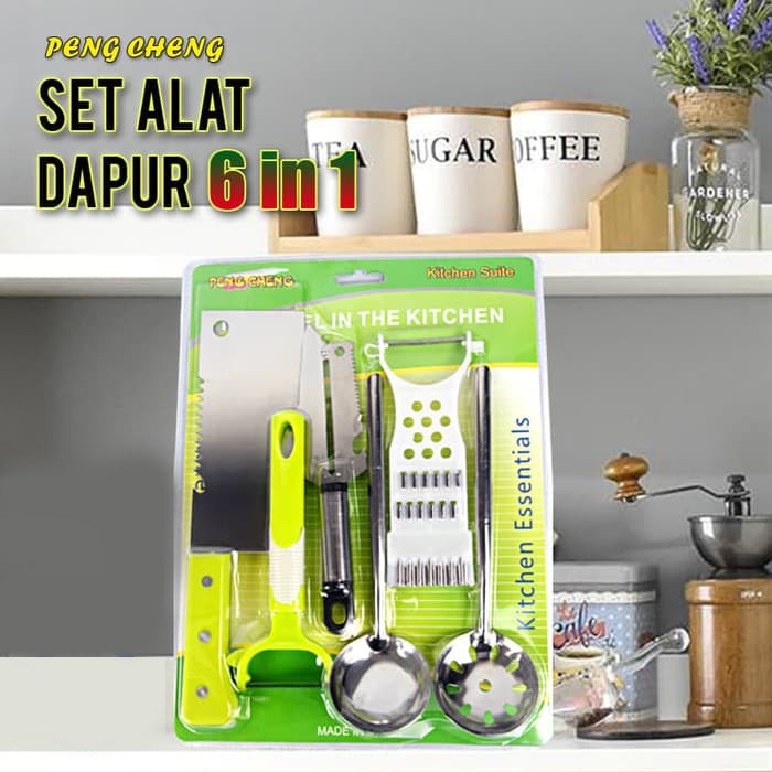 Jual SPATULA SET Stainless Steel Alat Dapur Set 6 in 1 Kitchen Suite ...