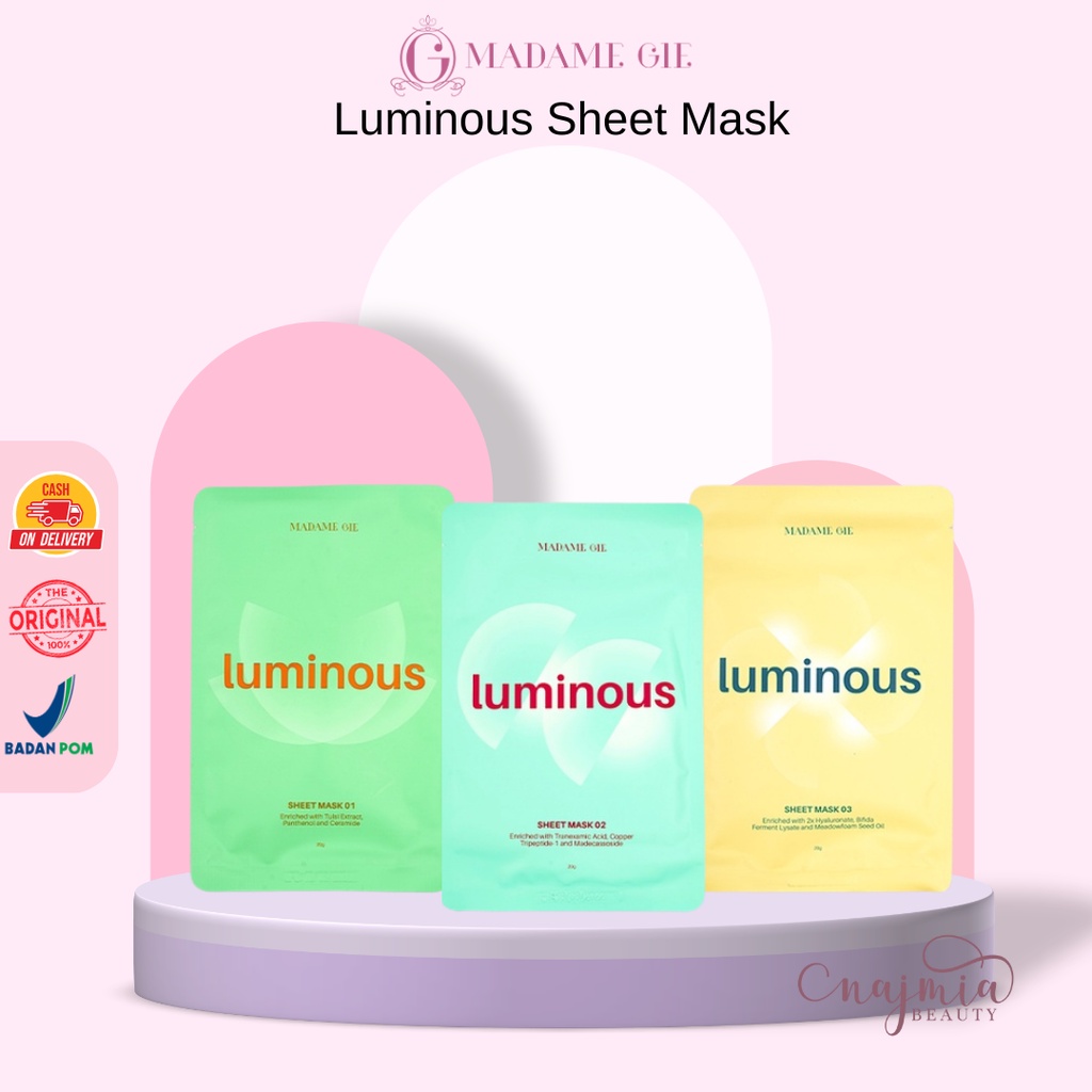 Jual Najmia Madame Gie Luminous Sheet Mask - Skincare Masker | Shopee ...