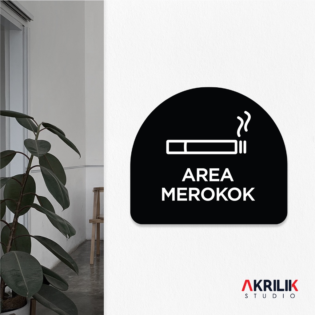Jual Sign Board Akrilik Area Merokok Papan Acrylic Signage Tempel ...