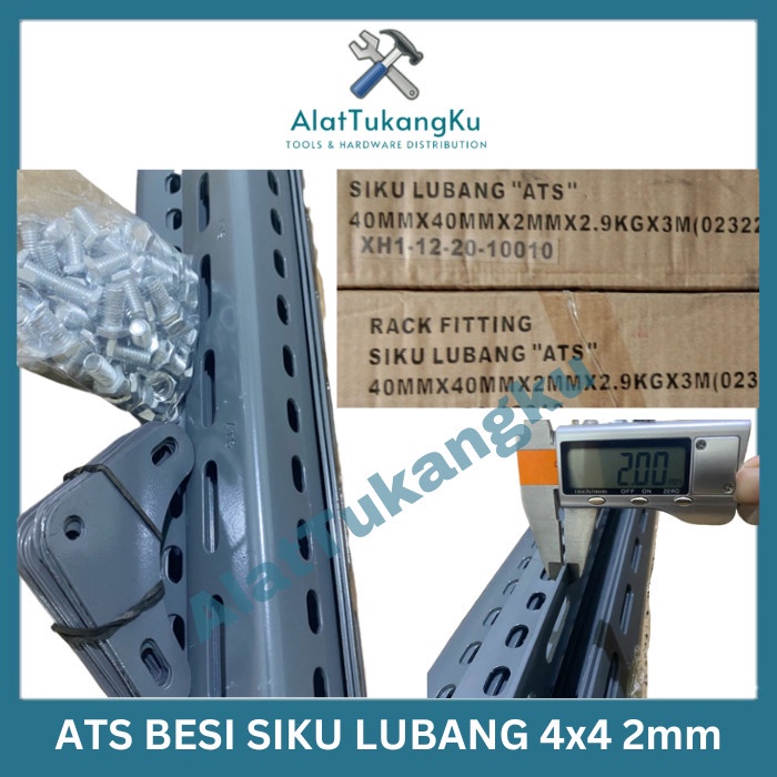Jual Besi Siku Lubang TEBAL 2mm / Rak Siku Lubang Abu Tebal 2 mili ...
