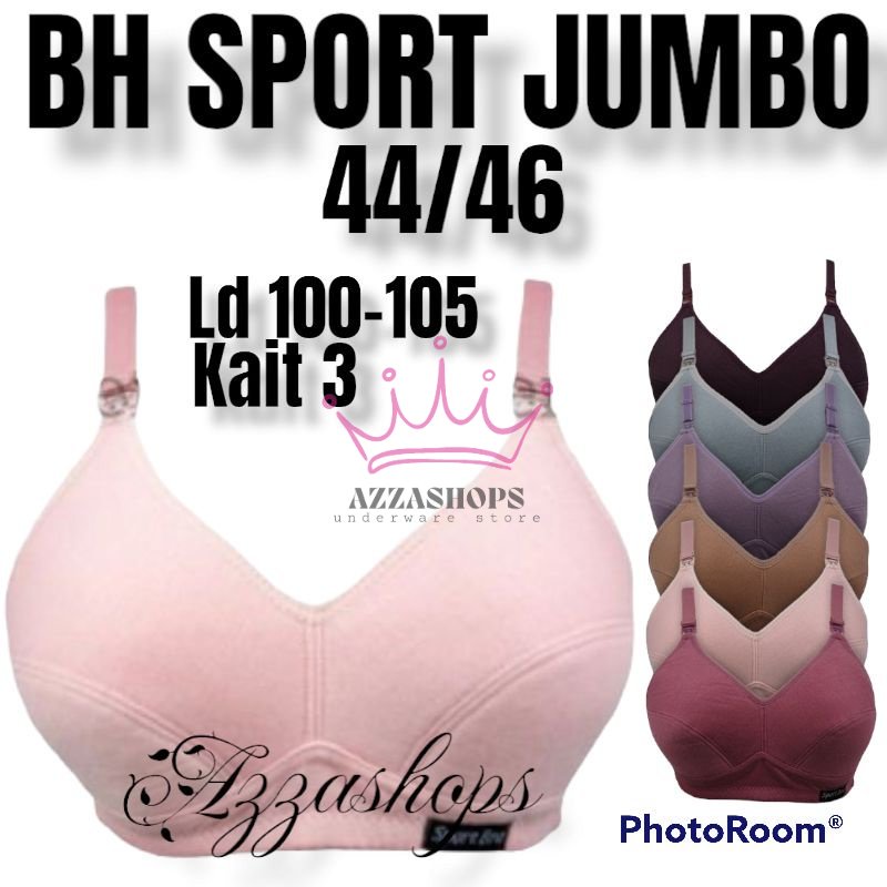 Jual Bra sport BH wanita perempuan dewasa tanpa kawat busa jumbo big ...