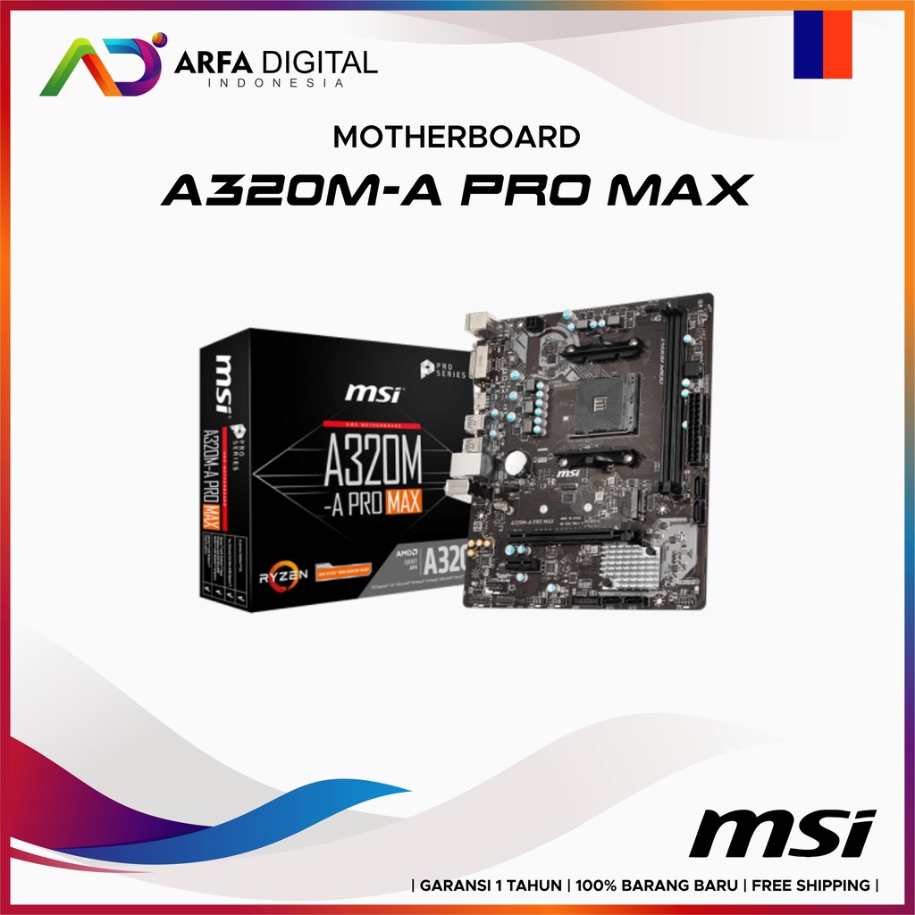 Jual Motherboard MSI A320M-A PRO MAX (Socket AM4) | Shopee Indonesia