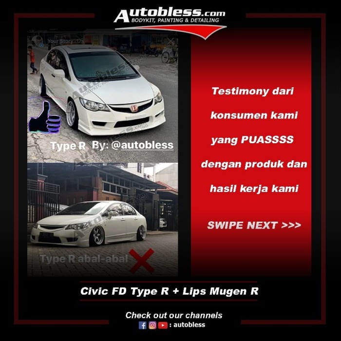 Jual Bodykit Honda Civic FD type R | Shopee Indonesia