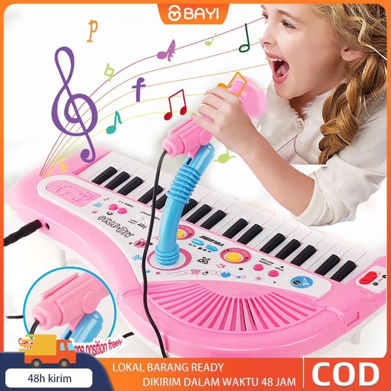 Jual Kunci Piano Keyboard Elektronik 37 untuk Anak-anak dengan Mikrofon ...