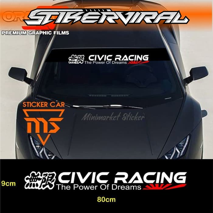 Jual stiker civic racing mobil honda kaca | Shopee Indonesia