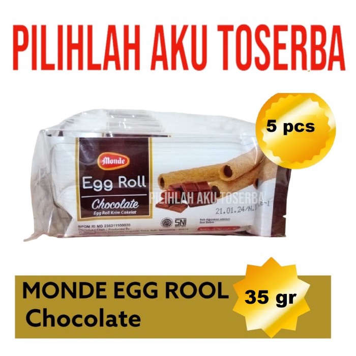Jual Biskuit Monde EGG ROLL CHOCOLATE 35 gr - ( HARGA 5 pcs ) | Shopee ...