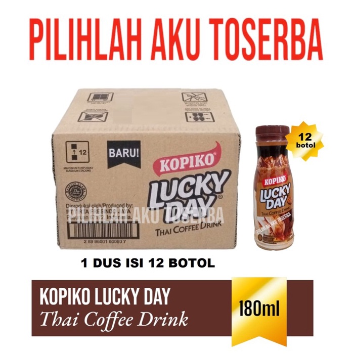 Jual KOPIKO LUCKY DAY Thai Coffee Drink 180 ml - ( 1 DUS isi 12 ...