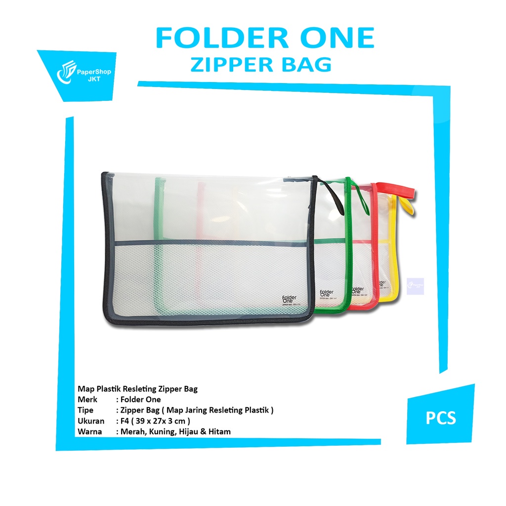 Jual FOLDER ONE - Zipper Bag Plastic Ukuran Folio - Pcs | Shopee Indonesia
