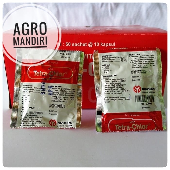 Jual Vita Tetrachlor 10 Kapsul Obat Vitamin Ayam CRD, Ngorok, Snot, Flu ...