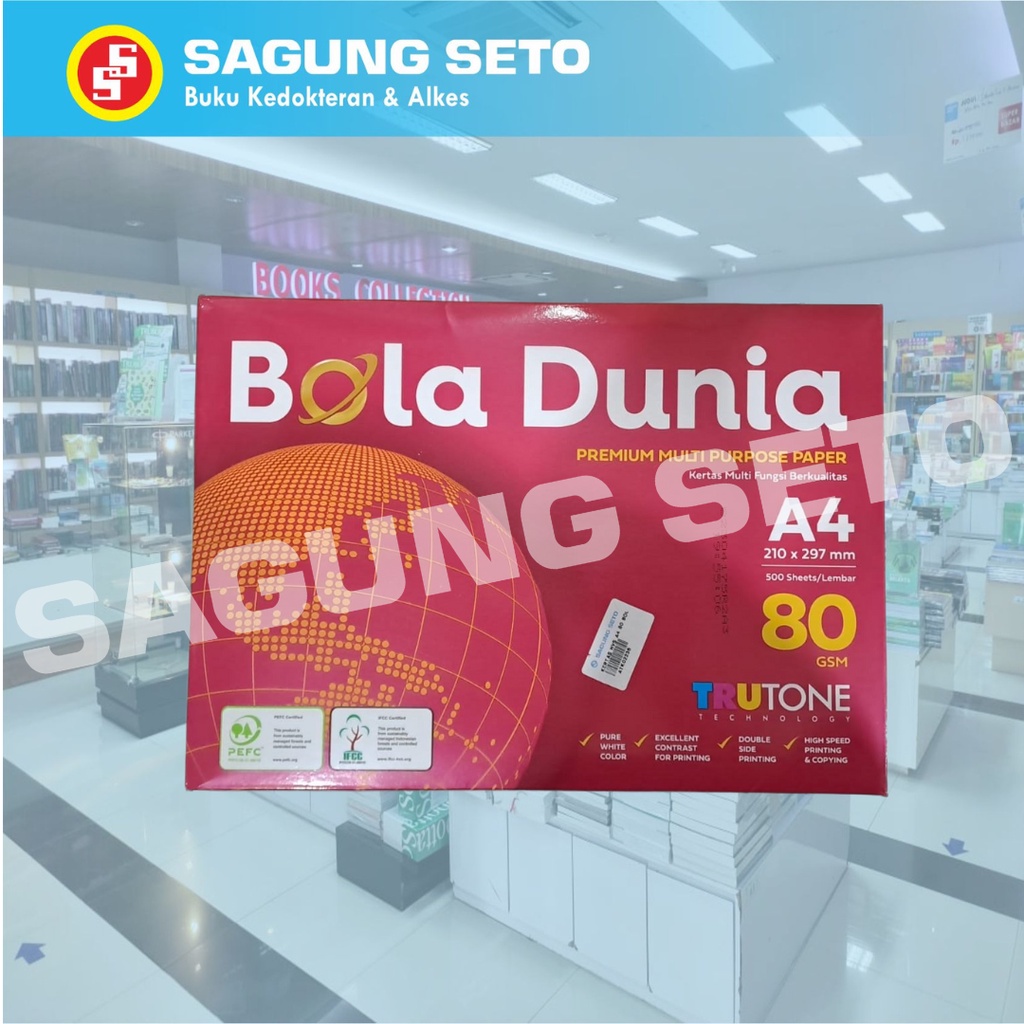 Jual KERTAS HVS A4 80 GSM BOLA DUNIA ( 1 RIM ) | Shopee Indonesia