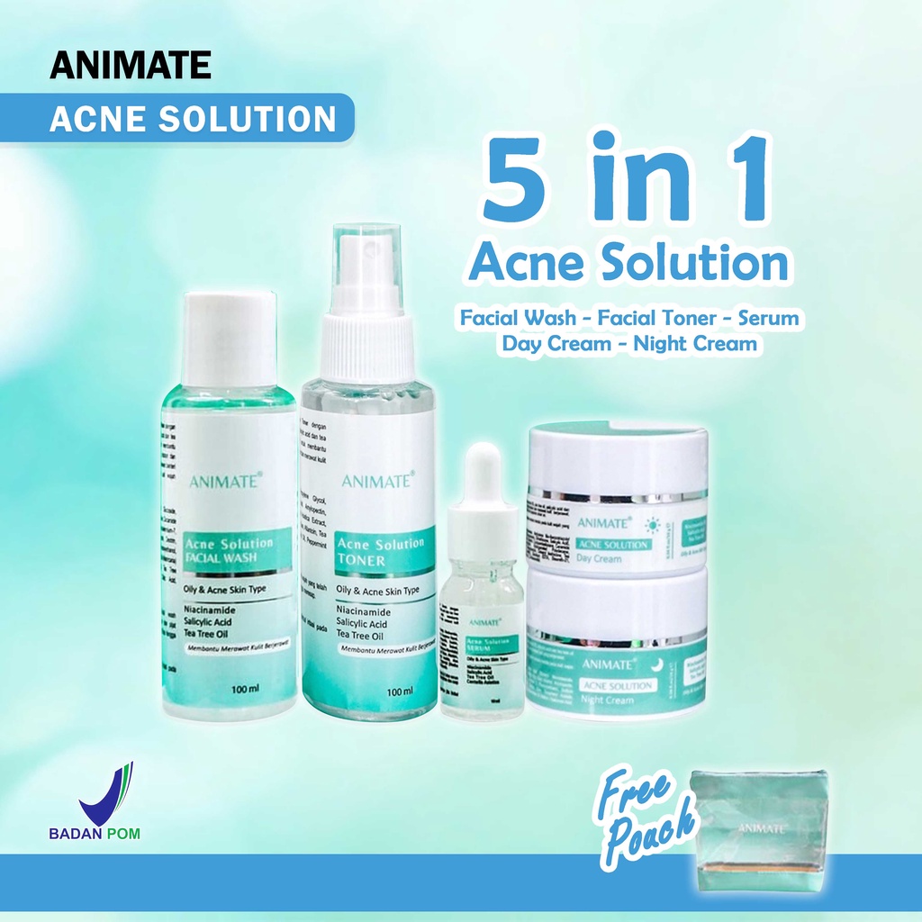 Jual Animate Acne Solution Series 5in1 Original BPOM | Shopee Indonesia