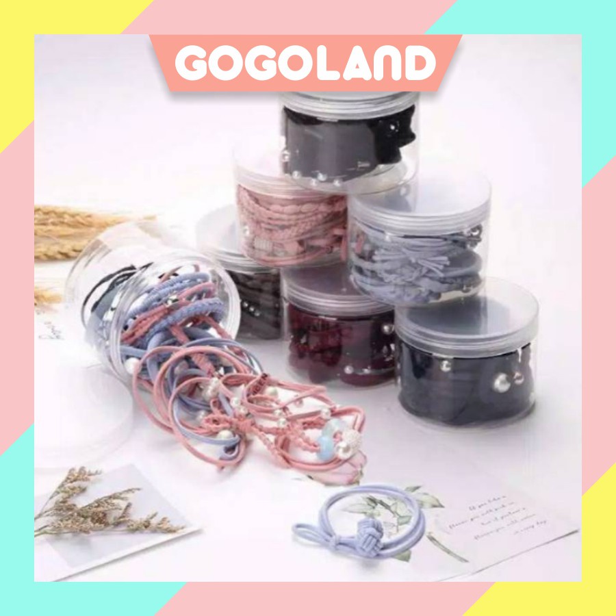 Jual ⭐Gogoland⭐ R122 Korea Elastic Rubber Band Ikat rambut set 12 model ...