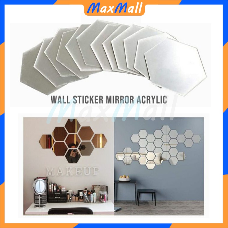 Jual Hexagonal Cermin Tempel Kaca Mirror Hexagon Dekorasi Dinding ...