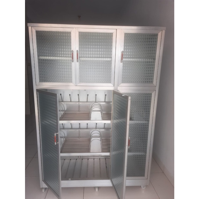 Jual Lemari / Rak Piring Alumunium 3 Pintu | Shopee Indonesia