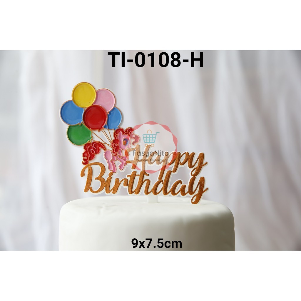 Jual TI-0108-H Cake topper happy birthday my little pony kuda poni ...