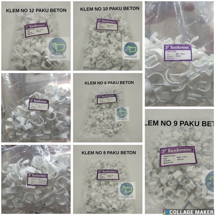 Jual Paku Klem Kabel Beton Cable Clamp Per Pak Isi 100 | Shopee Indonesia