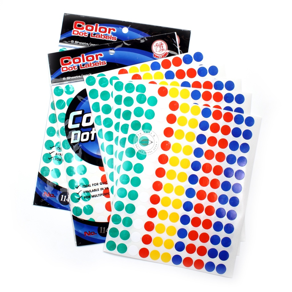 Jual Tom And Jerry Label Color Dot 114 115 116 117 118 Stiker Label