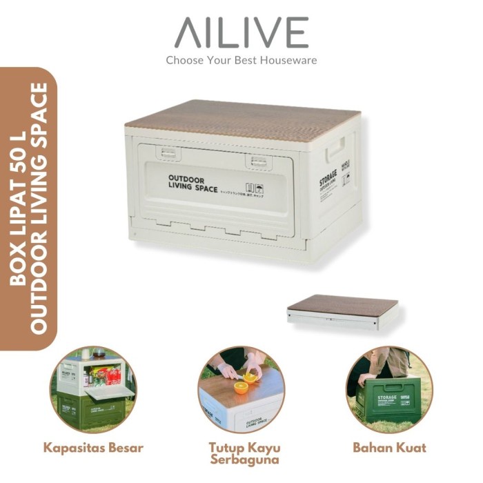 Jual Storage Box Lipat 50L Folding Container Kotak Penyimpanan Plastik ...