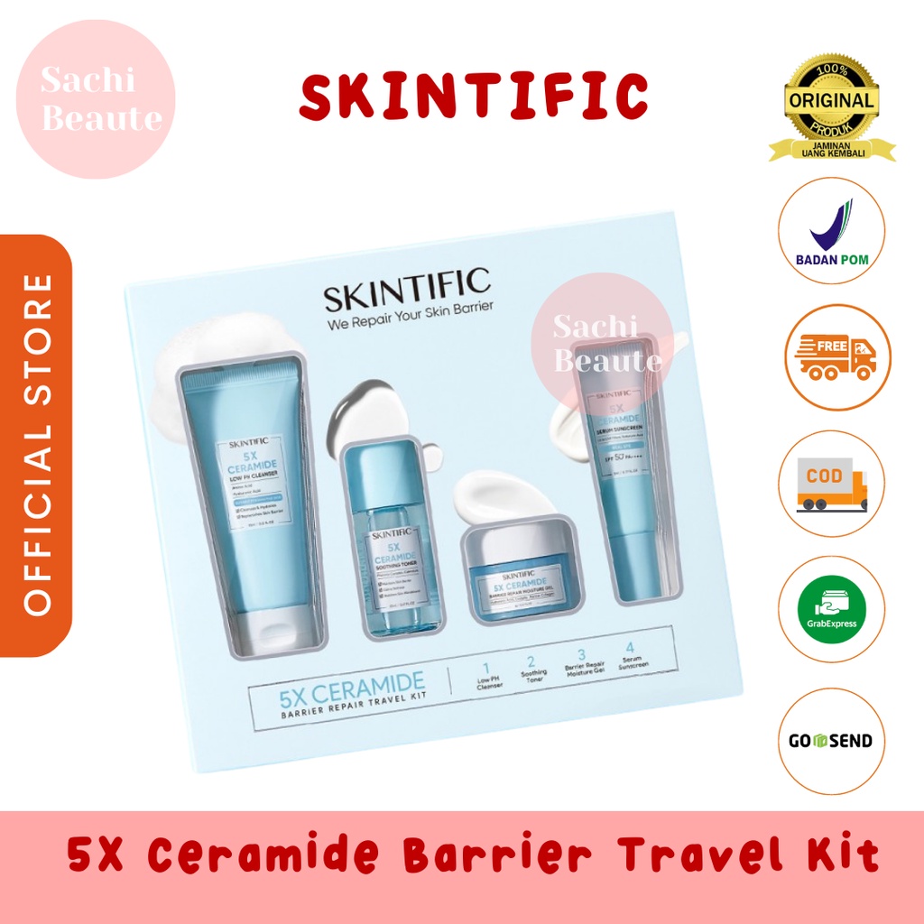 Jual SKINTIFIC 5X Ceramide Travel Kit Skincare Paket Moisturizer ...