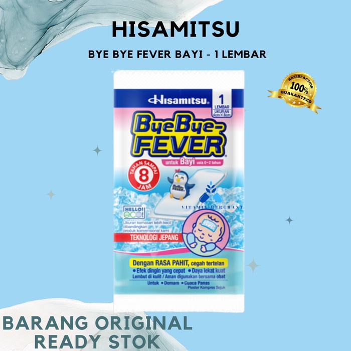 Jual HISAMITSU - Bye Bye Fever Plester Kompres Demam BAYI - 1 Lembar ...