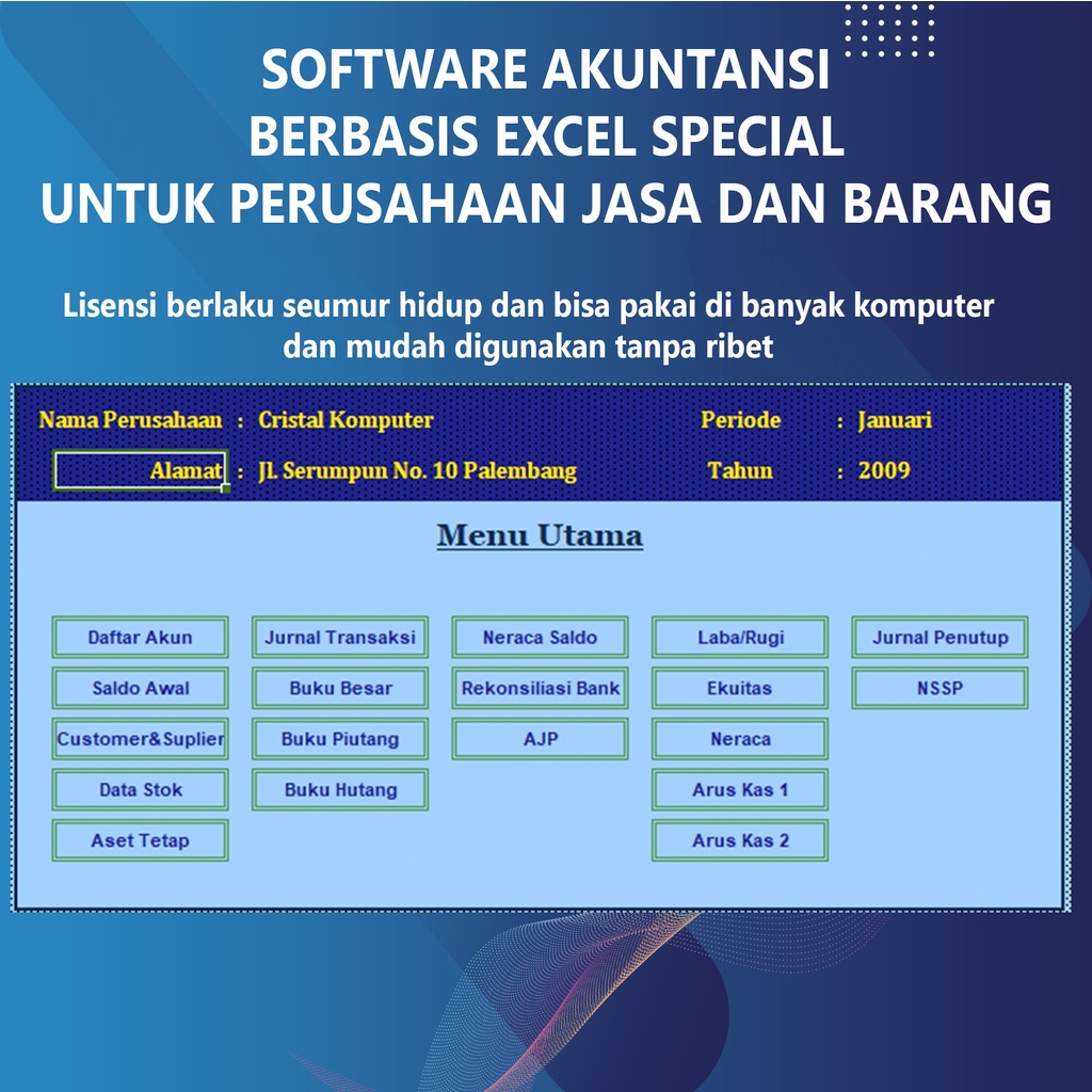 Jual Aplikasi akuntansi Excel program siap pakai perusahaan dan toko ...