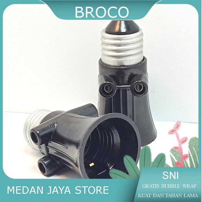 Jual BROCO FITTING LAMPU KOMBINASI HITAM 226 FITING SAMBUNGAN E27 ...