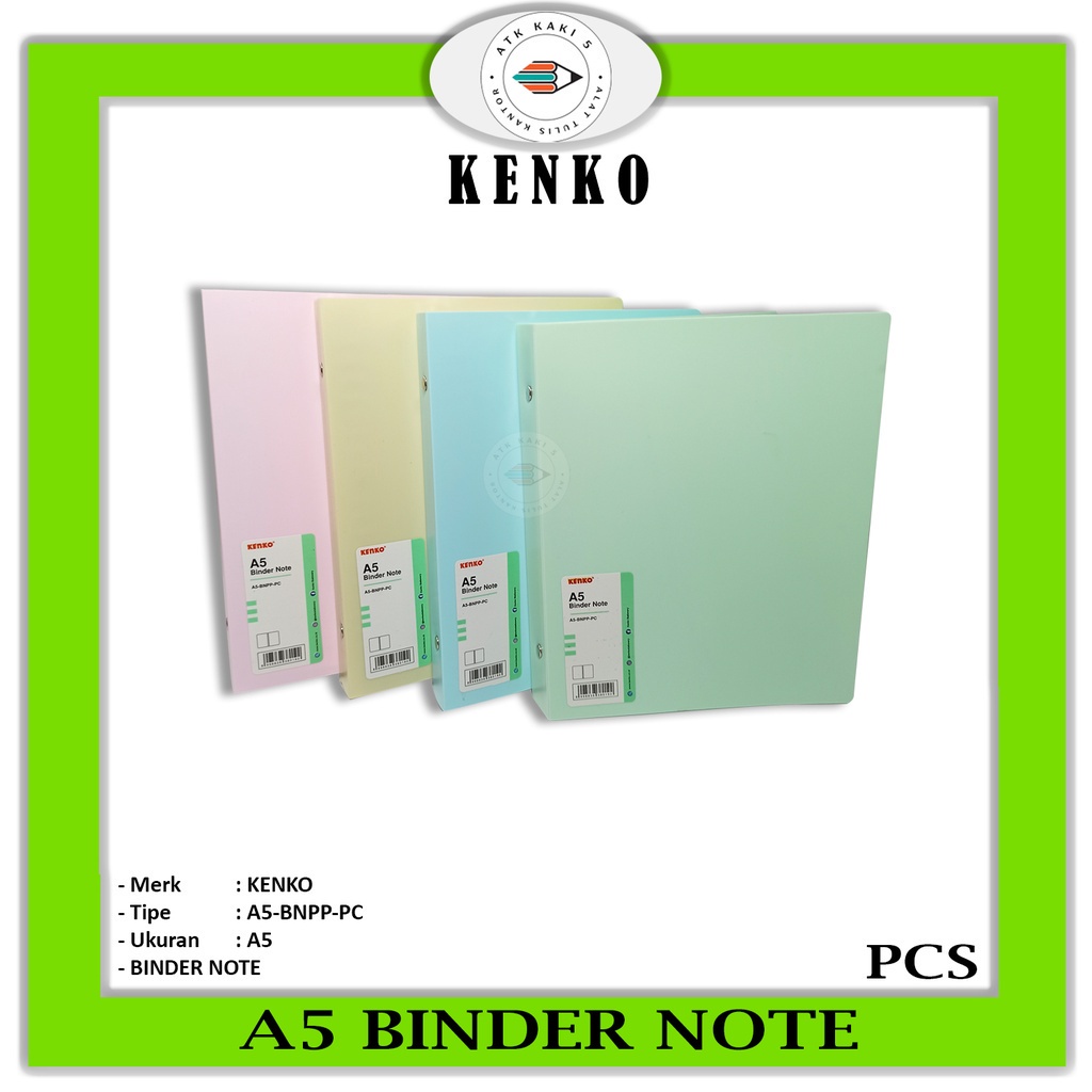 Jual KENKO - Binder Note Uk A5 Warna Pastel - Pcs | Shopee Indonesia
