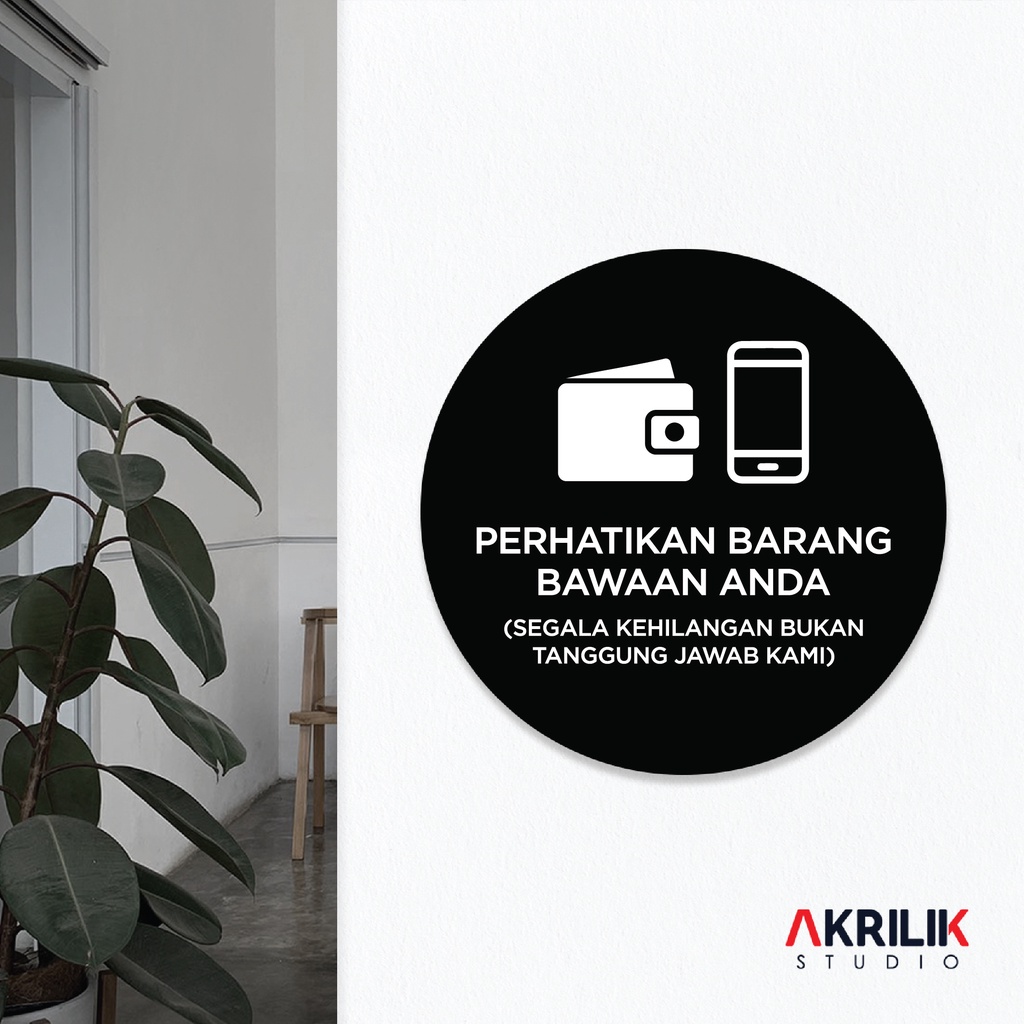 Jual Sign Board Akrilik Perhatikan Barang Bawaan Anda Papan Acrylic ...