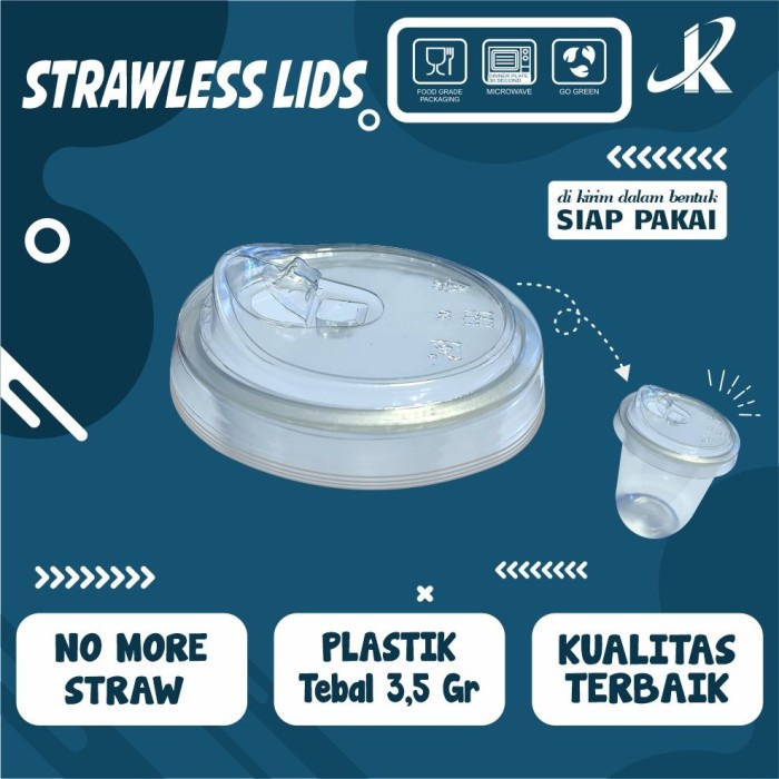 Jual LID STRAWLESS / TUTUP PLASTIK CUP U 12OZ, 14OZ, 16OZ ISI 200PCS ...
