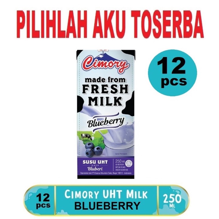 Jual Susu CIMORY BLUEBERRY 250 ml - ( HARGA 12 pcs ) | Shopee Indonesia