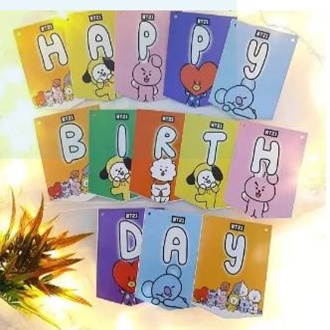 Jual Banner Happy birthday Karakter BT21 / Banner Ulang Tahun Karakter ...