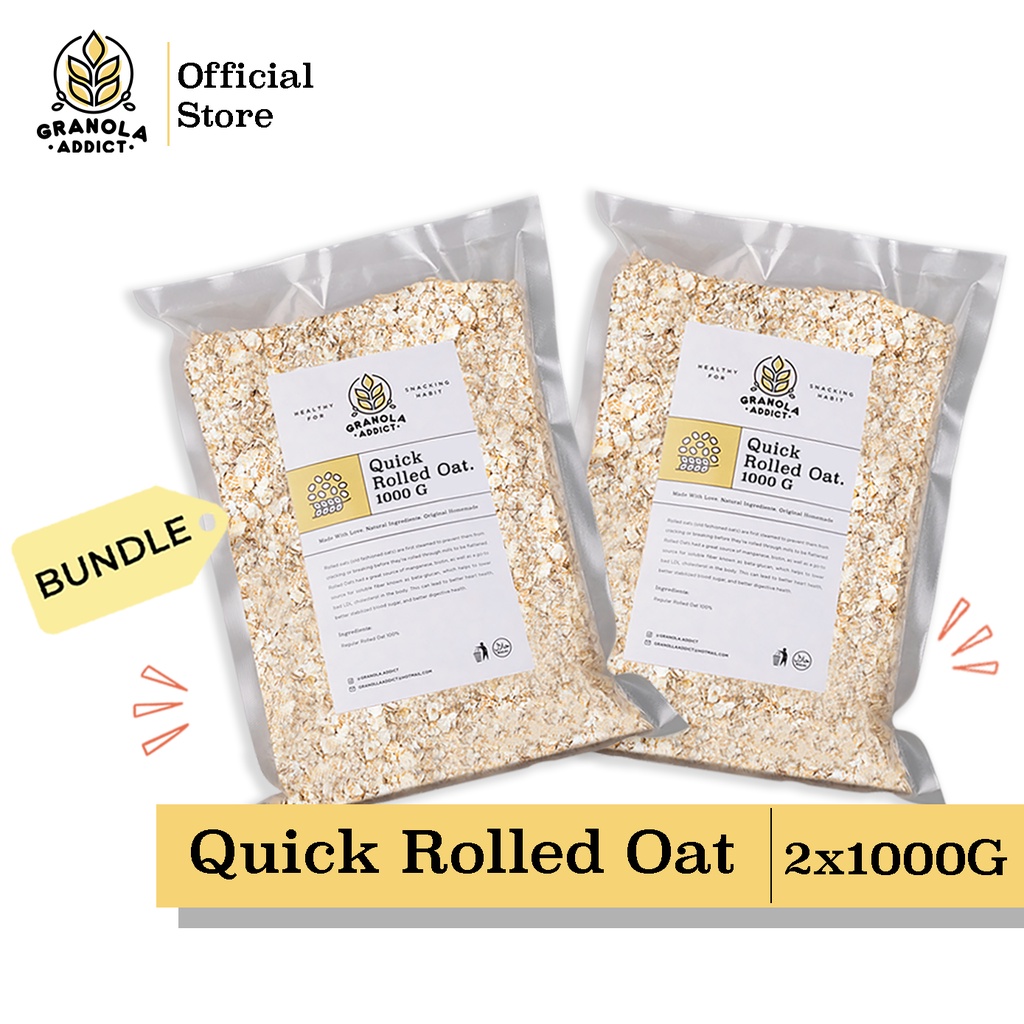 Jual Granola Addict - PAKET ISI 2 QUICK / INSTANT Rolled Oat 1KG ...