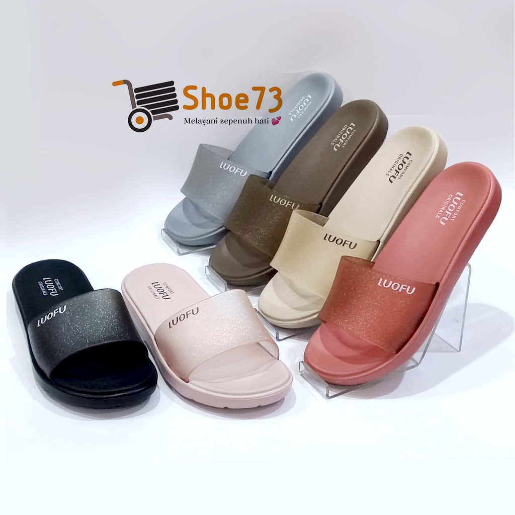 Jual LUOFU E 7172 - TF6B SIZE 36-40 l Sandal Selop Jelly Transparan ...