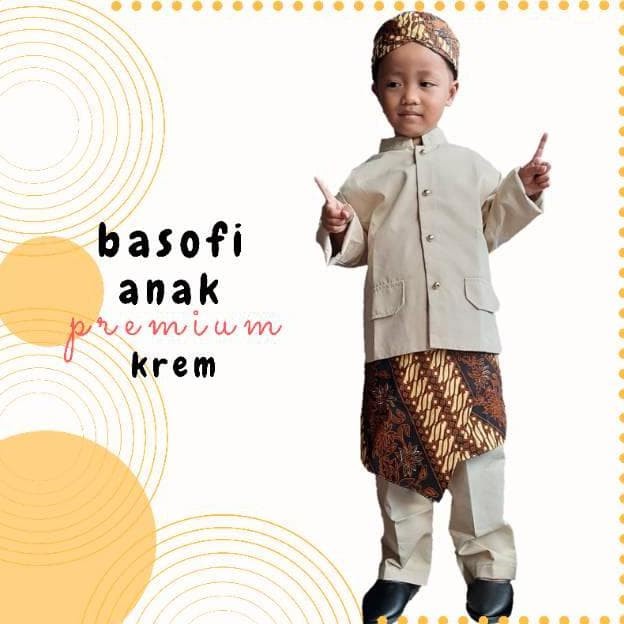 Jual Baju Basofi Adat Sunda Beskap Celana Anak Paud TK Krem | Shopee ...
