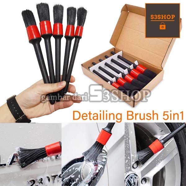 Jual Kuas Auto Detailing Brush Set 5in1 Sikat Lembut Pembersih Mobil 5 ...