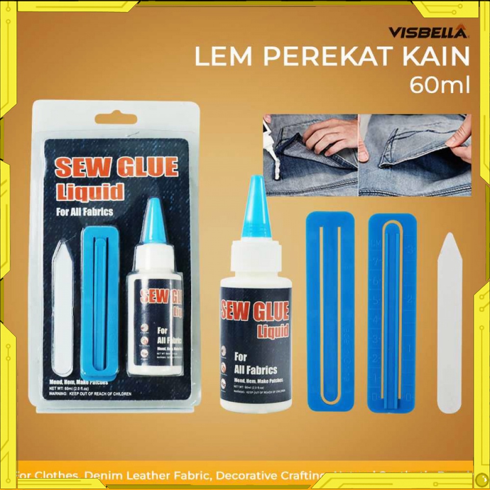 Jual Cairan Liquid Lem Perekat Khusus Kain Kulit Sew Glue 60ml TL575 ...